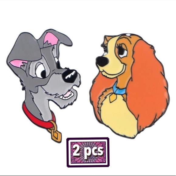 Disney | Accessories | Left Set Of 2 Lady And The Tramp Enamel Pins ...